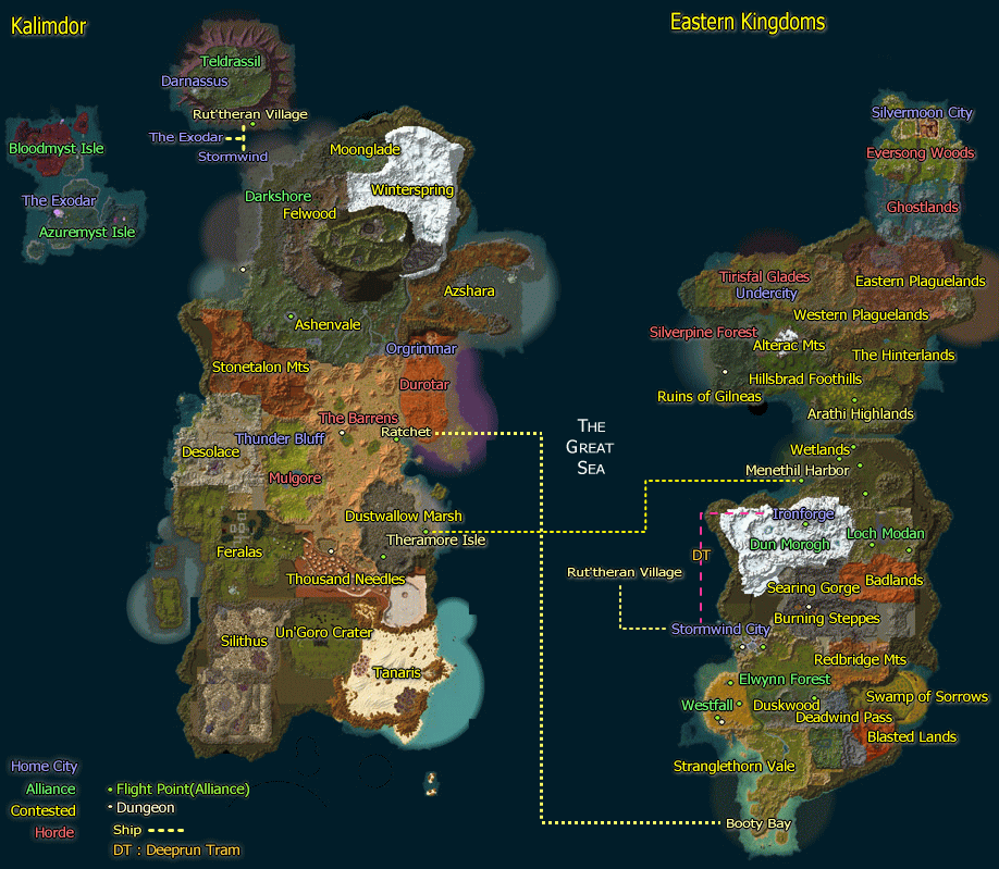 World Map World of Warcraft